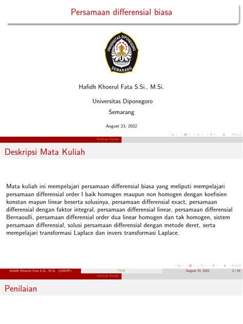 Differential Eq Pert 1 Pdf