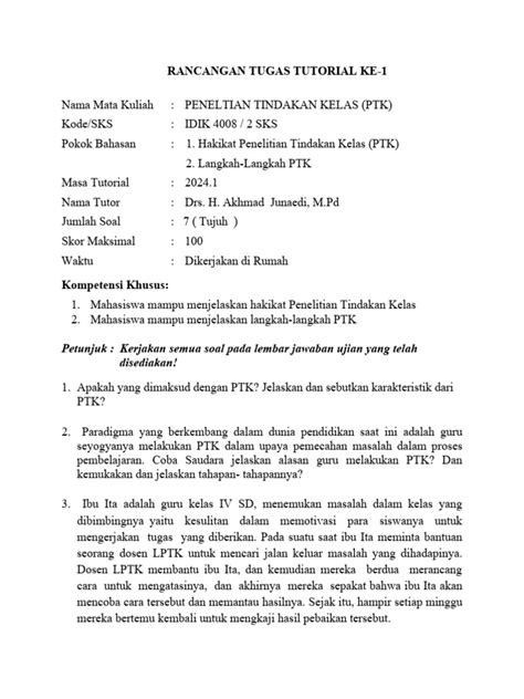 Tugas Tutorial Ptk Ke 1 Pdf Pengembangan Diri Sains And Matematika