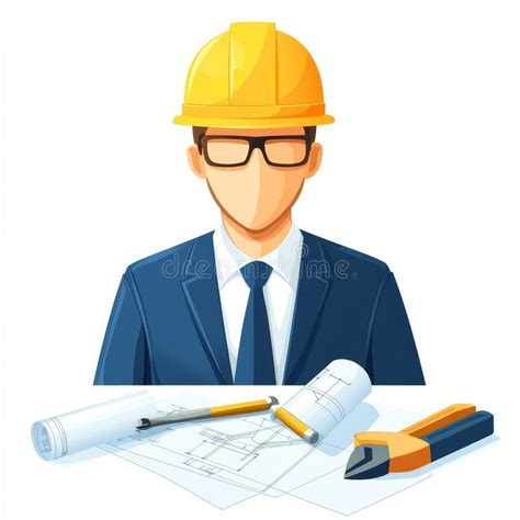 Engineer Blueprint Design Vector Illustration Construction Architect