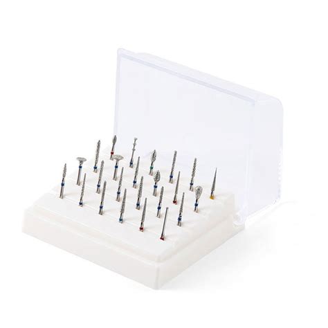 Dental Diamond Burs Set For High Speed Handpiece 24pcs Kit Or 24 Hole Azdent