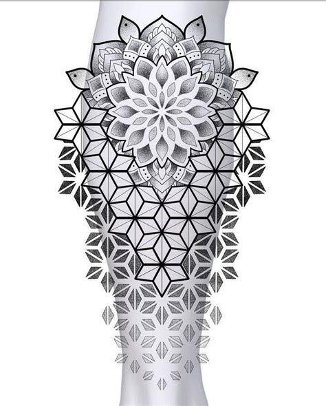 Geometric Mandala Tattoo Design Tatuaje De Medio Mandala Diseño De
