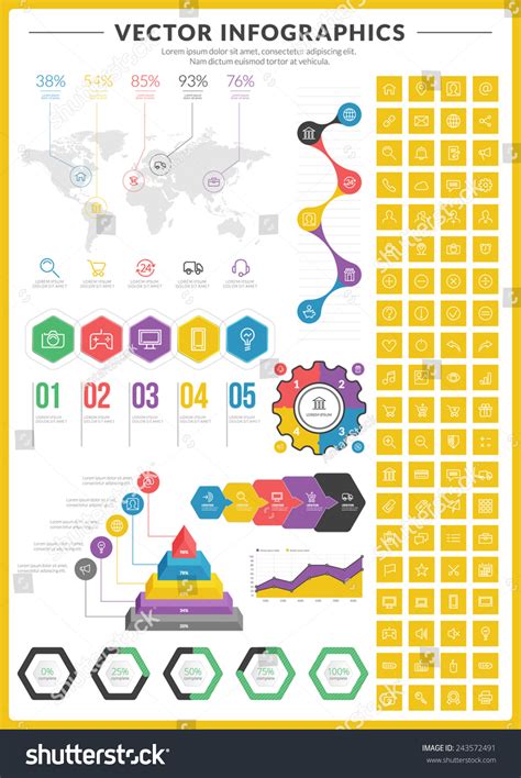 Big Pack Data Visualization Vector Infographics 库存矢量图（免版税）243572491 Shutterstock
