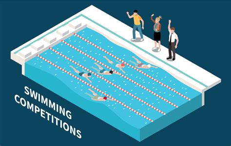 Swimming Competitions Isometric Illustration 31983287 Vector Art At