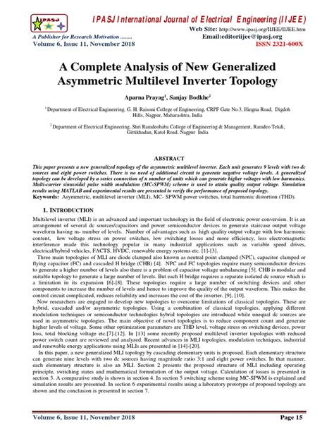 A Complete Analysis Of New Generalized Asymmetric Multilevel Inverter Topology Pdf Power