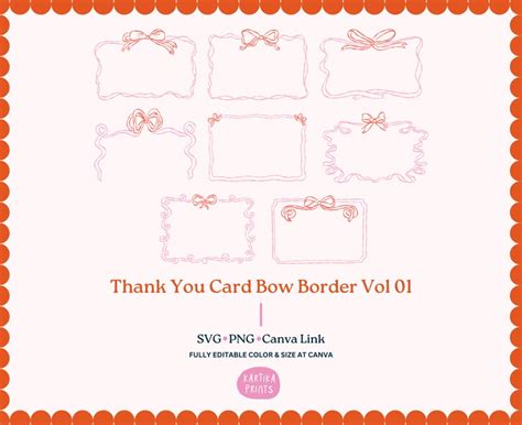 Hand Drawn Bow Border Frame Illustration Svg Png Pdf Digital