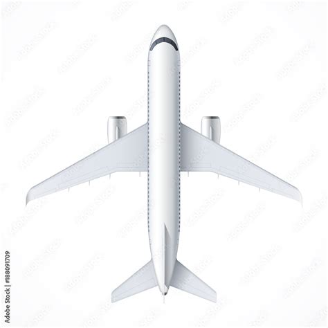 Stock Vektorgrafik „flying Airplane Jet Aircraft Airliner Top View