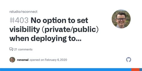No Option To Set Visibility Privatepublic When Deploying To