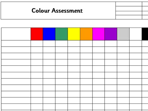 Colour Assessment Teaching Resources