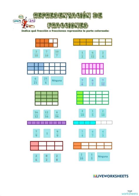 Fracciones Tercer Grado Ficha Interactiva Topworksheets