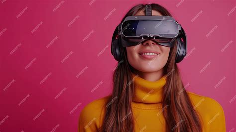 Premium Photo Creative Young Woman Wearing High Tech Glasses