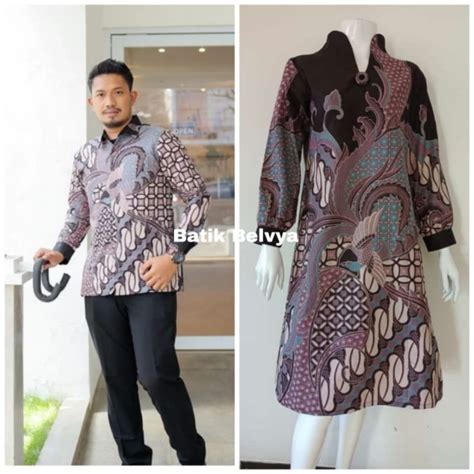 Jual Set Pakaian Couple Batik Soraya Set Batik Couple Kemeja Batik