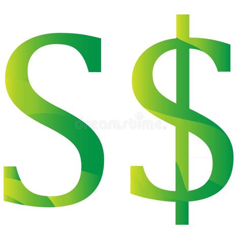 Singapore Dollar Currency Symbol With Flag Of Singapore Stock Vector