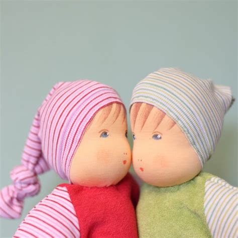 Nanchen Natur Organic Cotton Cuddly Doll Wuschel Green