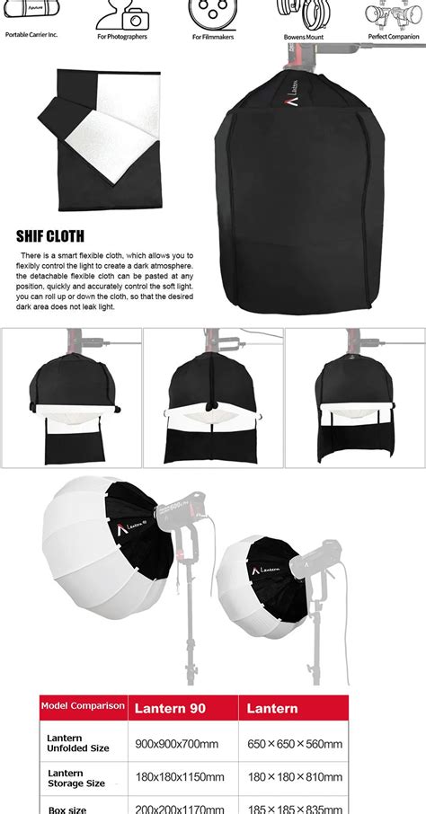 Aputure Lantern 90cm 65cm Softbox Soft Light Modifier Standard Bowens Mount For Aputure 300d