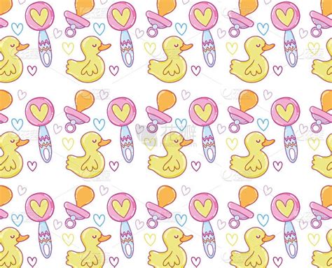 可爱的卡通图案背景素材 花瓣网