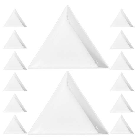 Worgeous 30pcs Plastic Triangle Nail Tray Triangle Sorting Trays Bead Sorting Storage Plates