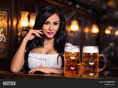 Oktoberfest Brunette Image Photo Free Trial Bigstock