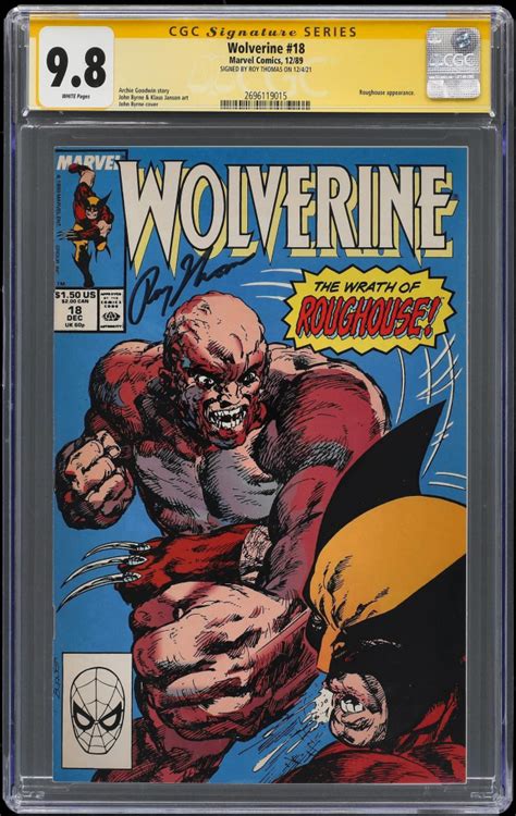 Roy Thomas Signed 1989 Wolverine Issue 18 Marvel Comic Book Cgc 9 8 Pristine Auction