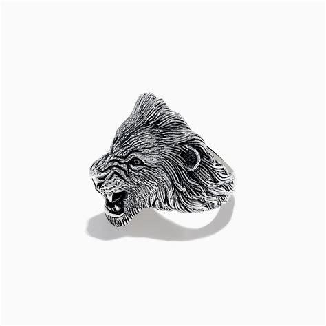 Mens 925 Sterling Silver Lion Ring