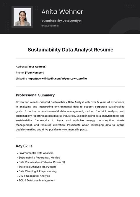 Free Data Analyst Fresher Resume Template To Edit Online