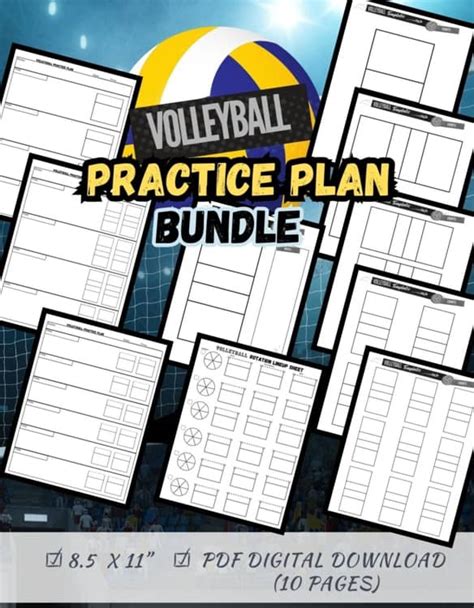 Volleyball Practice Plan Bundle 10 Pdf Sheets 85x11 Digital Download