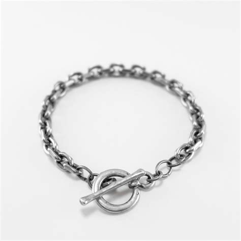 Mens Silver Chain Bracelet Mens Silver Bracelet Masculine Bracelet
