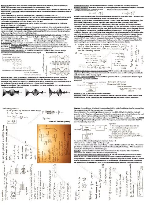 Summary Principles Of Communication Systems Cheat Sheet Complete Guide