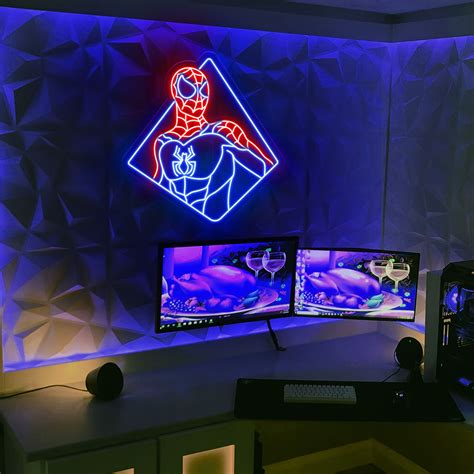 Spiderman Led Neon Sign Custom Personalised Led Neon Signs Handmade