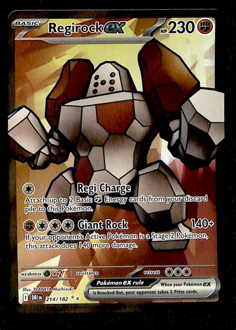 Regirock Ex Full Art Destined Rivals Nm 214 182 Pokemon Card
