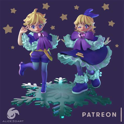 👾 Len And Rin Kagamine Chibi Chibi Nendoroid Winter Version・ 3d File