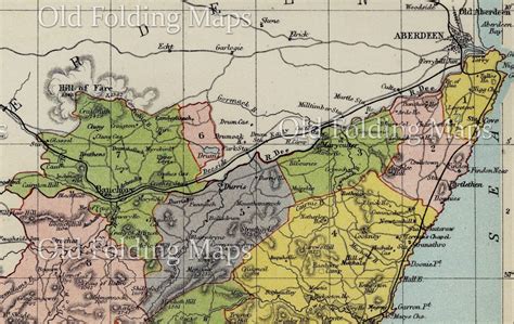 Antique County Map Of Kincardine Scotland Circa 1882