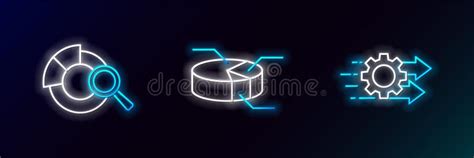Set Line Time Management Search Data Analysis And Pie Chart