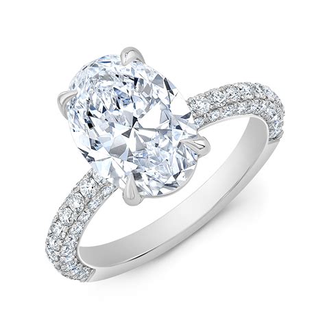 166ct Oval Cut Natural Diamond Natural 3 Row Micro Pave Diamond