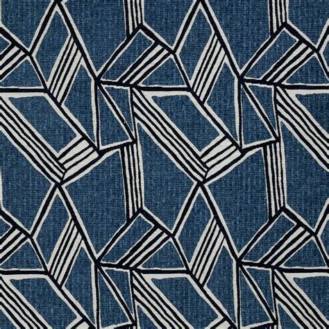 Blues Blue Geometric Woven Jacquard Upholstery Fabric By The Yard