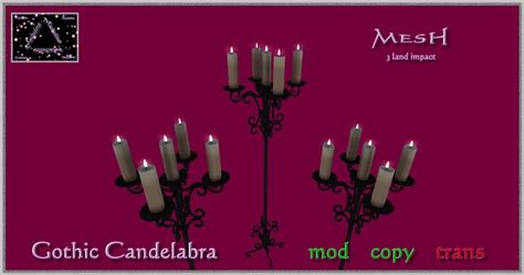 Second Life Marketplace Macholine Gothic Candelabra