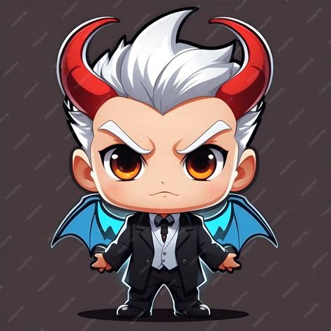 Premium Photo Adorable Devil Character Cute Boy Demon Illustration