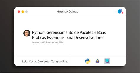 Python Gerenciamento De Pacotes E Boas Práticas Essenciais Para Desenvolvedores Gustavo