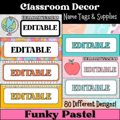 Student Desk Name Labels Editable Classroom Printables Student Name