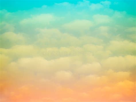 Cloud Green Blue Orange Sky Pastel Abstract Gradient Blurred Stock