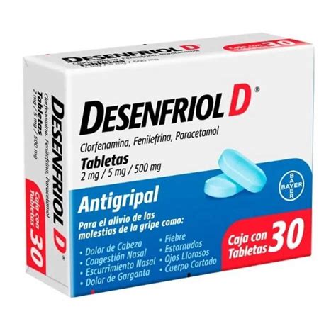 Desenfriol D Clorfenamina Fenilefrina Paracetamol 2 5 500 30