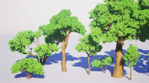 3d Model Simple Trees Pack Vr Ar Low Poly Cgtrader