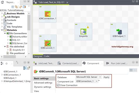 talend load data from text file into database