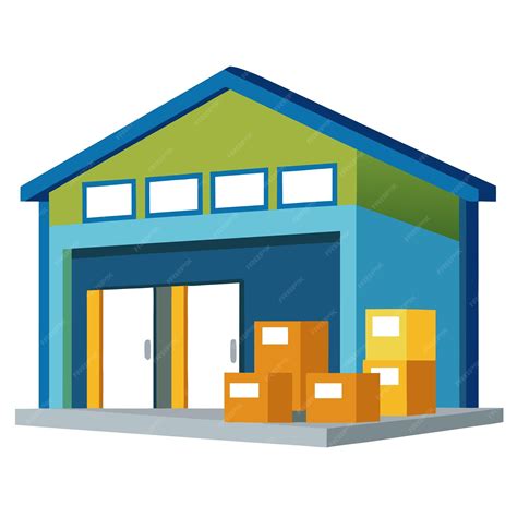 Warehouse Exterior Clipart Vector Art And Illustration Premium Ai