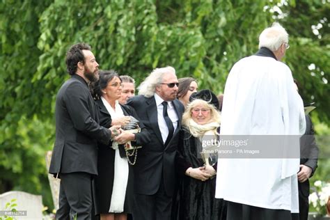 Bee Gee Barry Gibb At The Funeral Of His Brother Robin Gibb At St