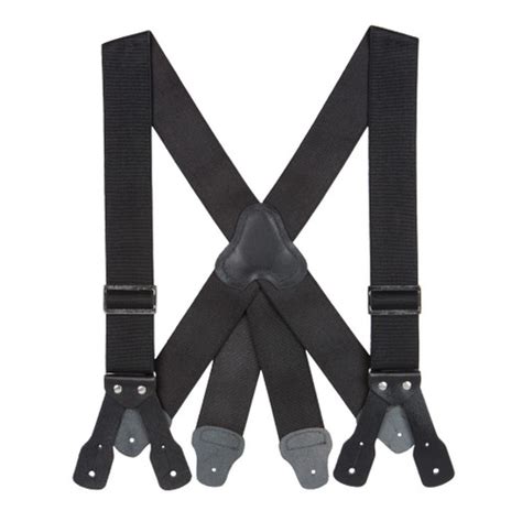 Firefighter Suspenders With Riveted Black Leather