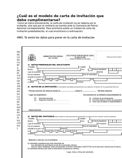 Formulario Para Carta De Invitacion Vhktx