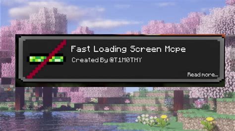 Fast Loading Screen Addon For Minecraft Pe 121 Speed Up Your Game