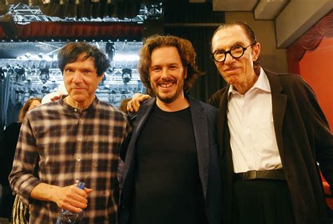 Edgar Wright Poses With The Stars Of His Documentary The Sparks
