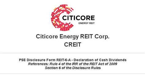 Pse Psei Creit Declaration Of Cash Dividends
