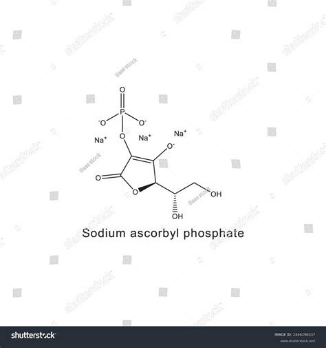 Sodium Ascorbyl Phosphate Skeletal Structure Diagramvitamin Stock
